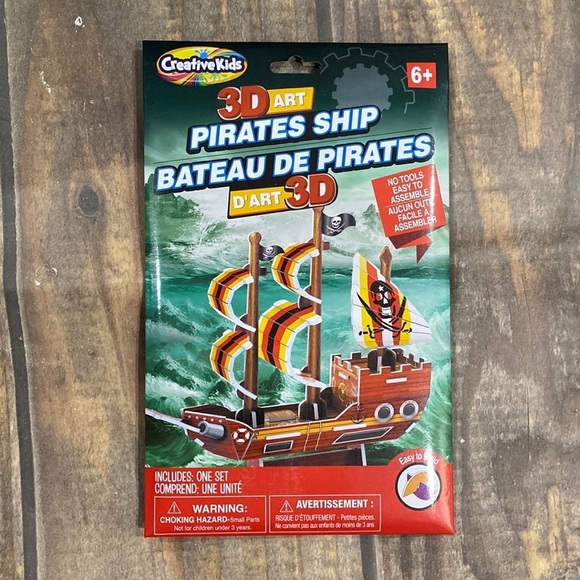 Toys | New 3d Art Pirate Ship Kids Craft By Creative Kids | Poshmark